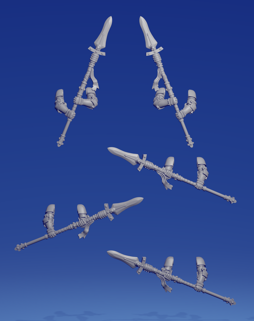 Two-handed power spears x 5 ~ Greytide Studio – UKWarforged