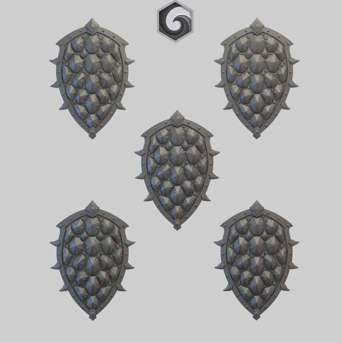 Anvil Warden Shield A x 5 ~ Greytide Studio – UKWarforged